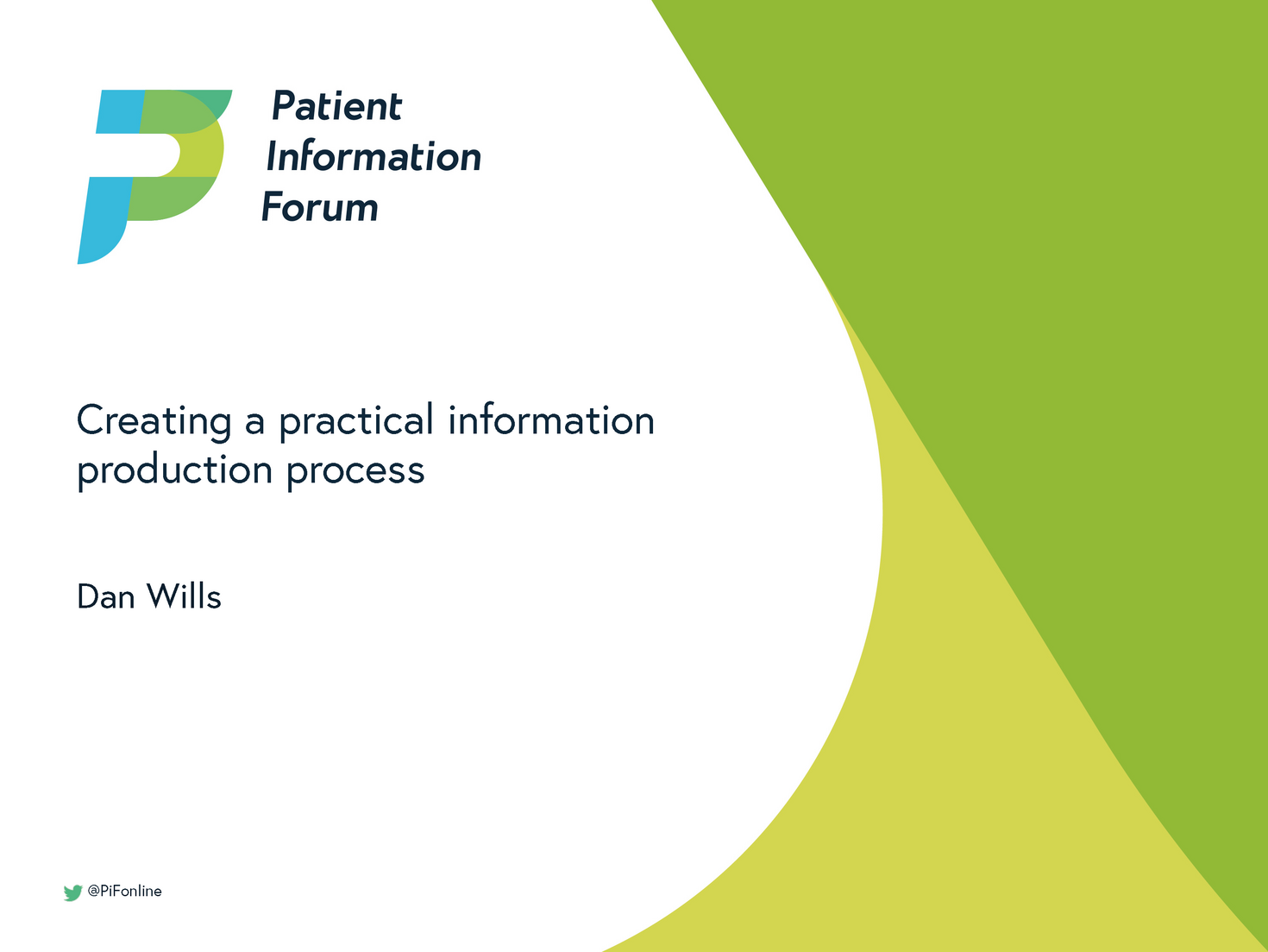 Webinar: PIF TICK – Creating a practical information production process ...