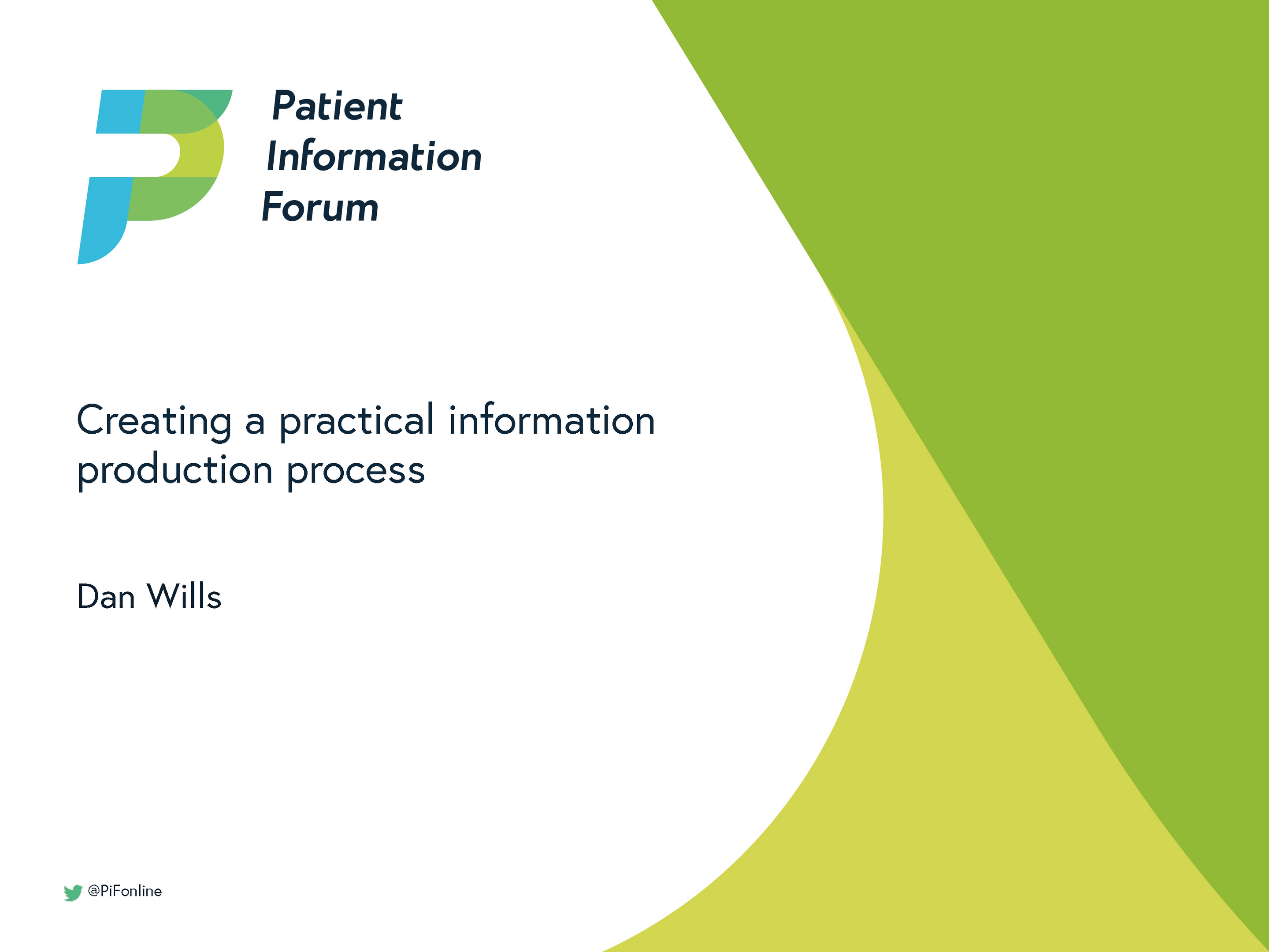 Webinar: PIF TICK – Creating a practical information production process ...
