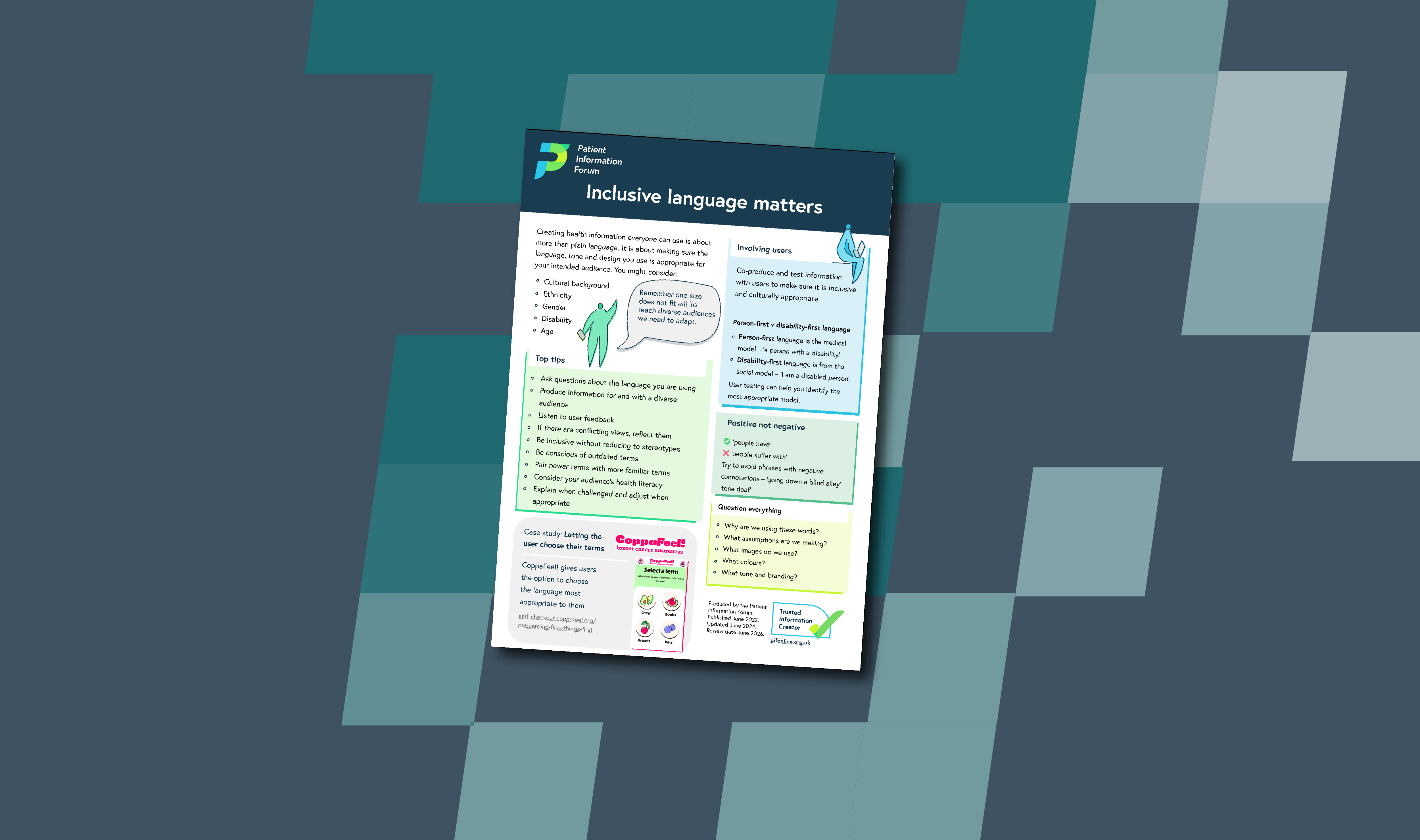 Inclusive language matters poster | Patient Information Forum